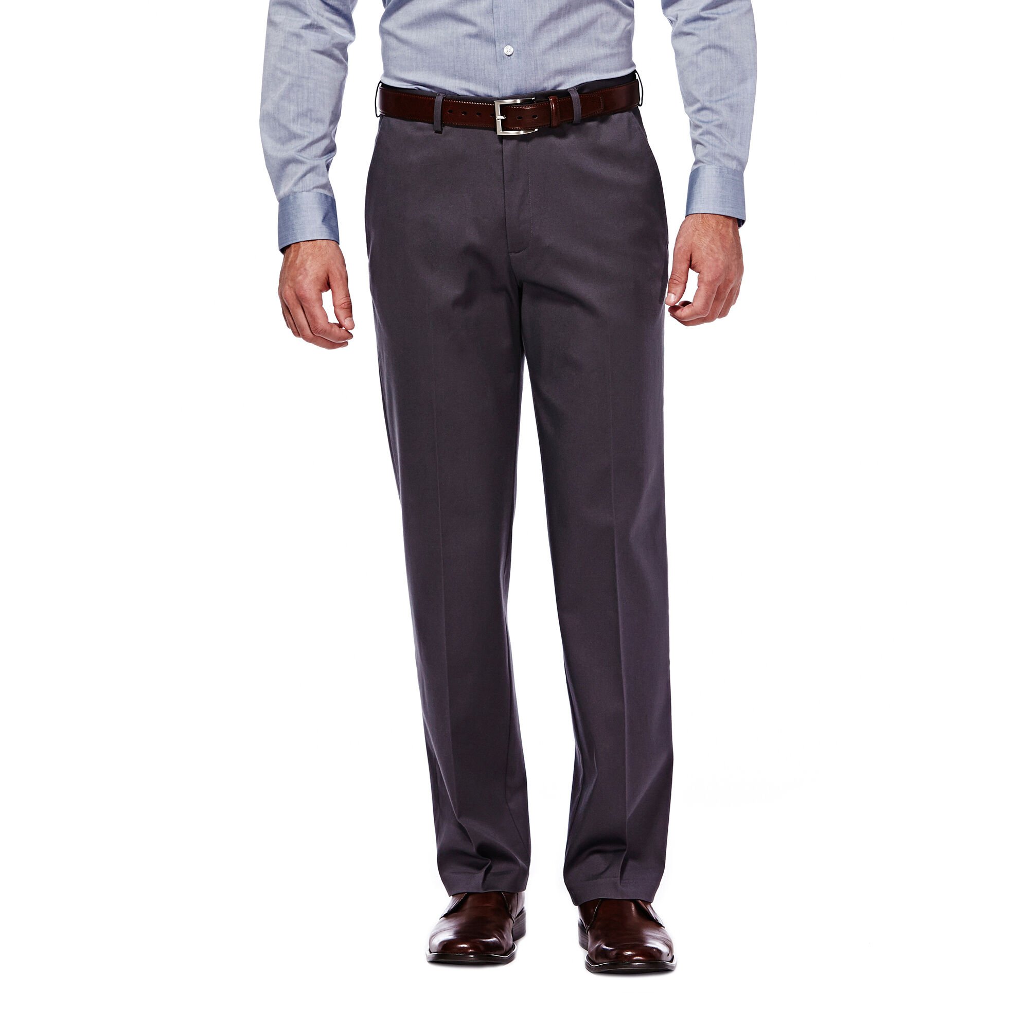 Premium No Iron Khaki Classic Fit Flat Front Stretch No Iron